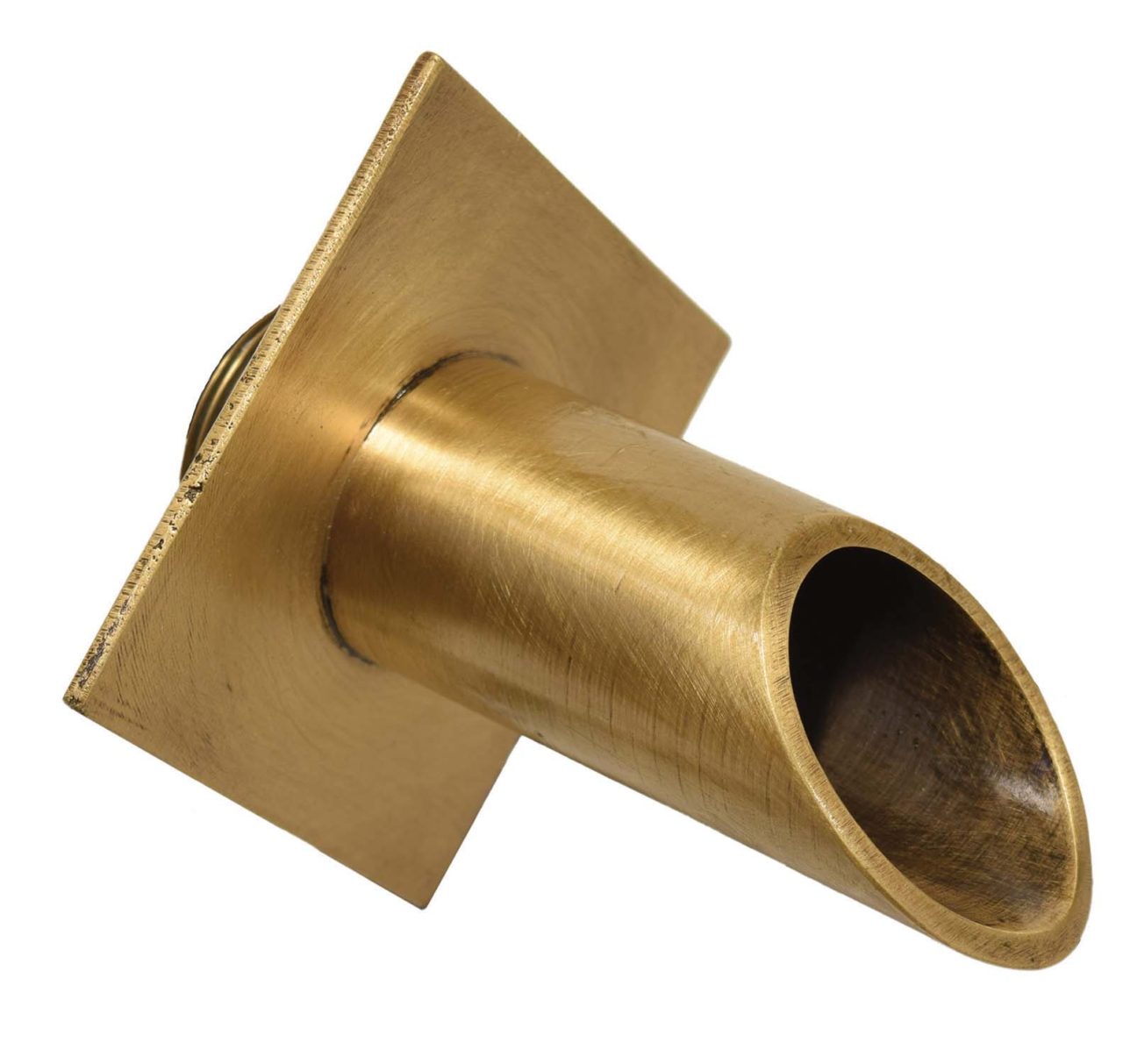 BWS2D Vianti Falls Brass 2" Round Scupper with diamond wall plate ...